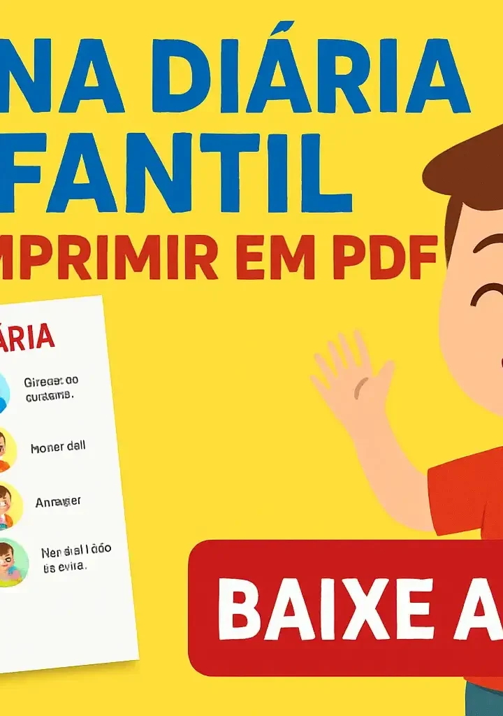 Rotina diária infantil para imprimir em PDF: Baixe agora