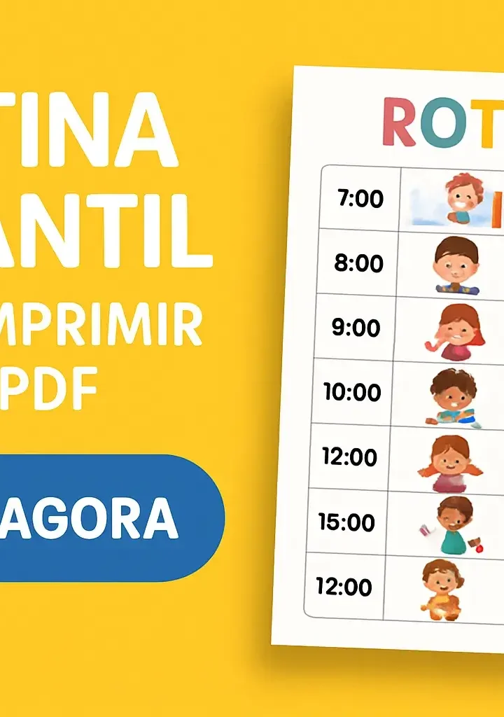 Rotina infantil para imprimir em PDF: Baixe agora